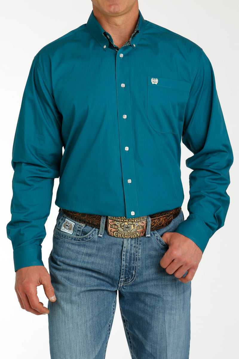 Cinch Men's Solid Teal Button Down Shirt MTW1105777 – The Tack House