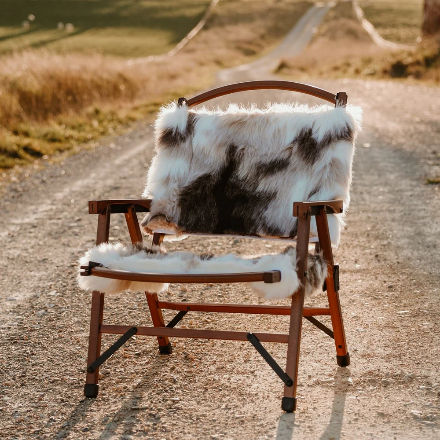 Wood Camping Chair - Reindeer Faux Fur – The Tack House
