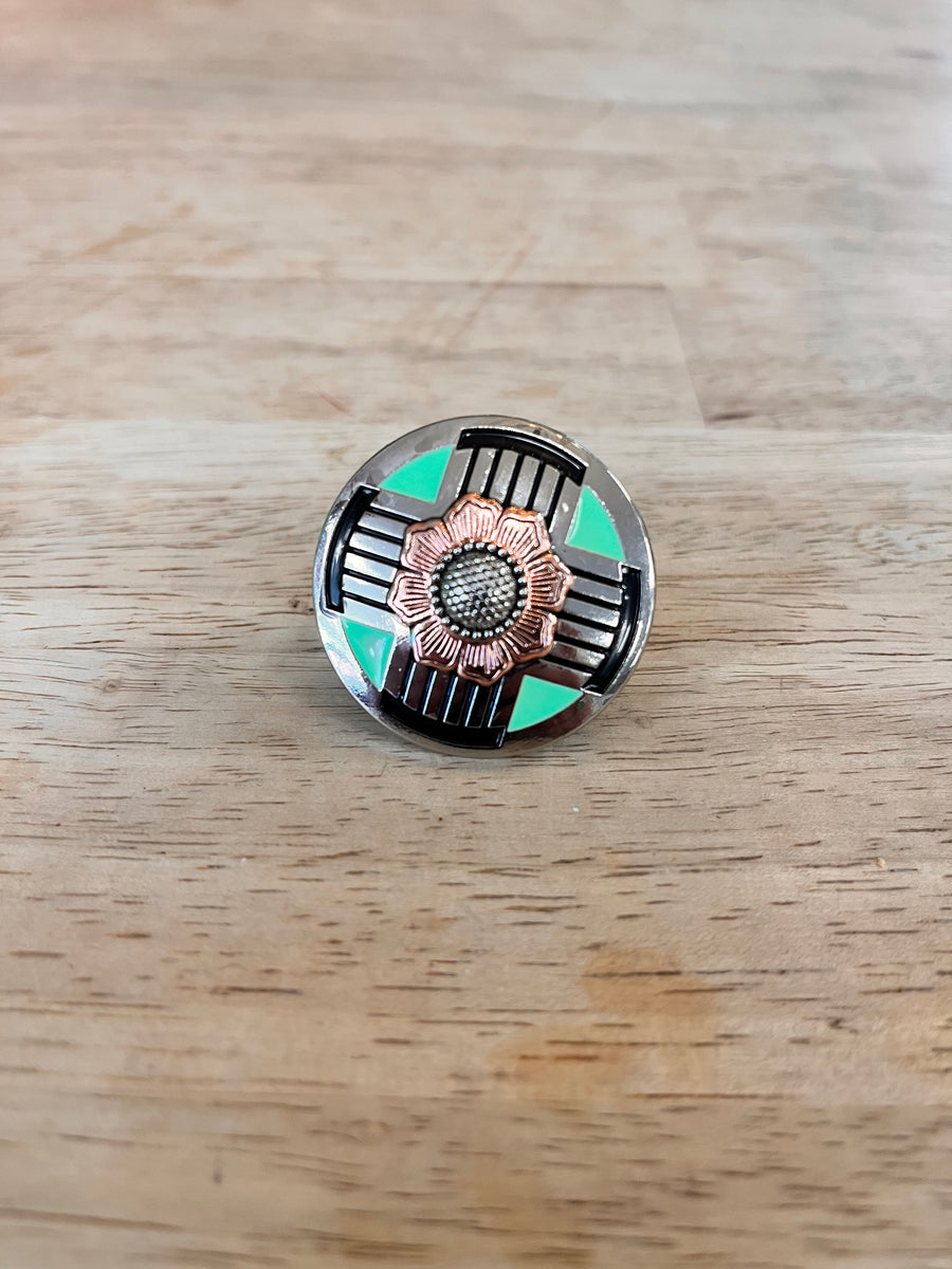 Concho Slide #65 - Turquoise Cross and Flower – The Tack House