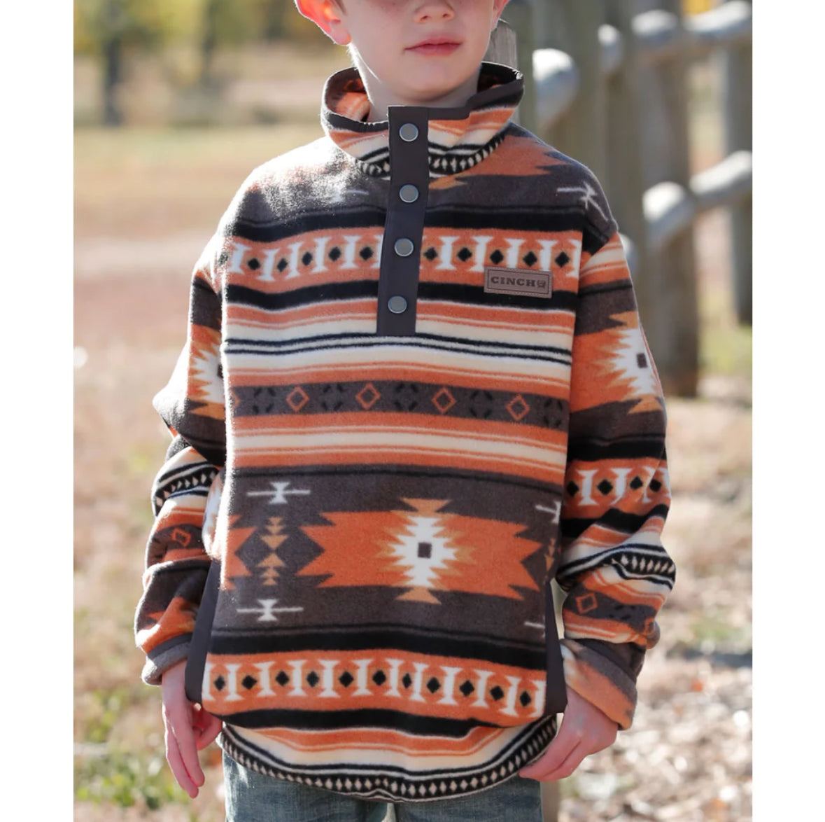 Cinch Boys Polar Fleece Pullover - Orange – The Tack House