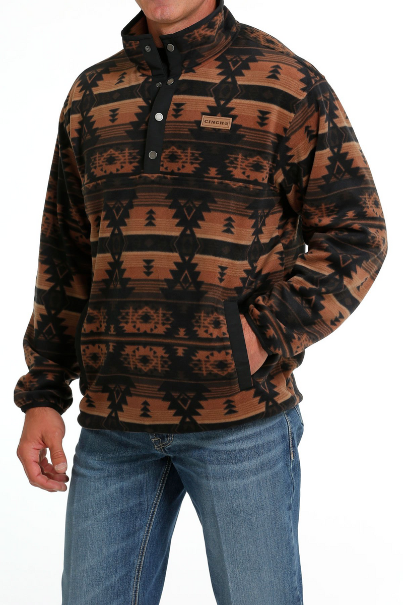 Cinch Mens Southwestern Polar Fleece Pullover - Black – The Tack House