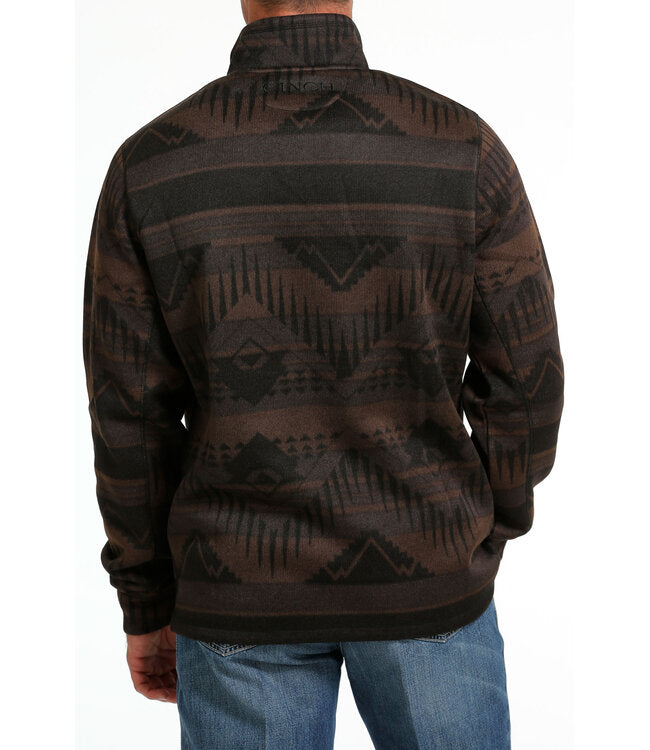 Cinch Mens Printed Half Zip Sweater - Brown – The Tack House