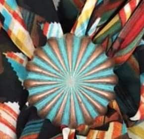 Turquoise & Copper Wild Rag Concho Slide #34 – The Tack House